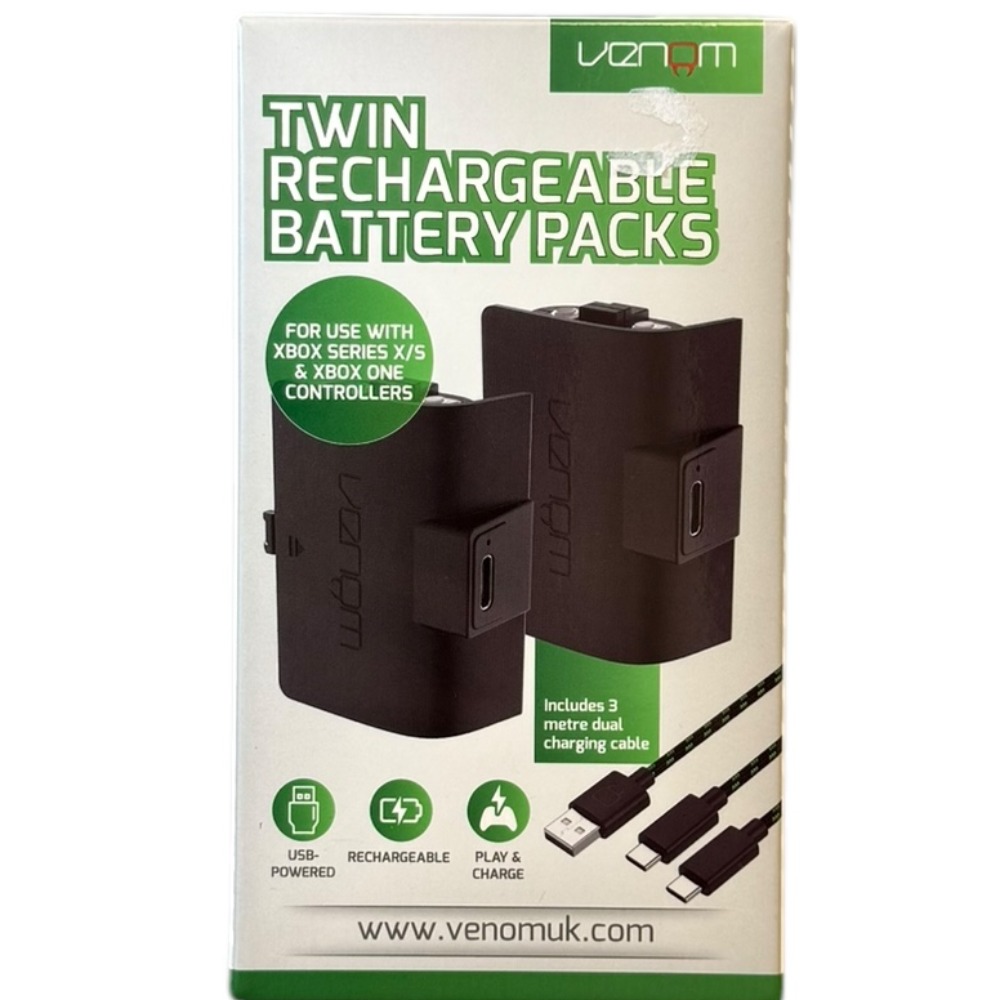 New New: Venom Twin Rechargeable Battery Packs (For Xbox Controllers ...